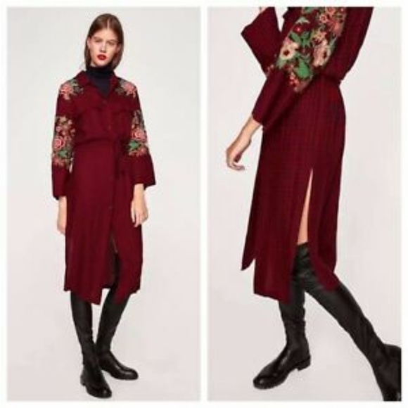 Zara | Dresses | Zara Special Embroidery Dusterdress Nwt | Poshmark